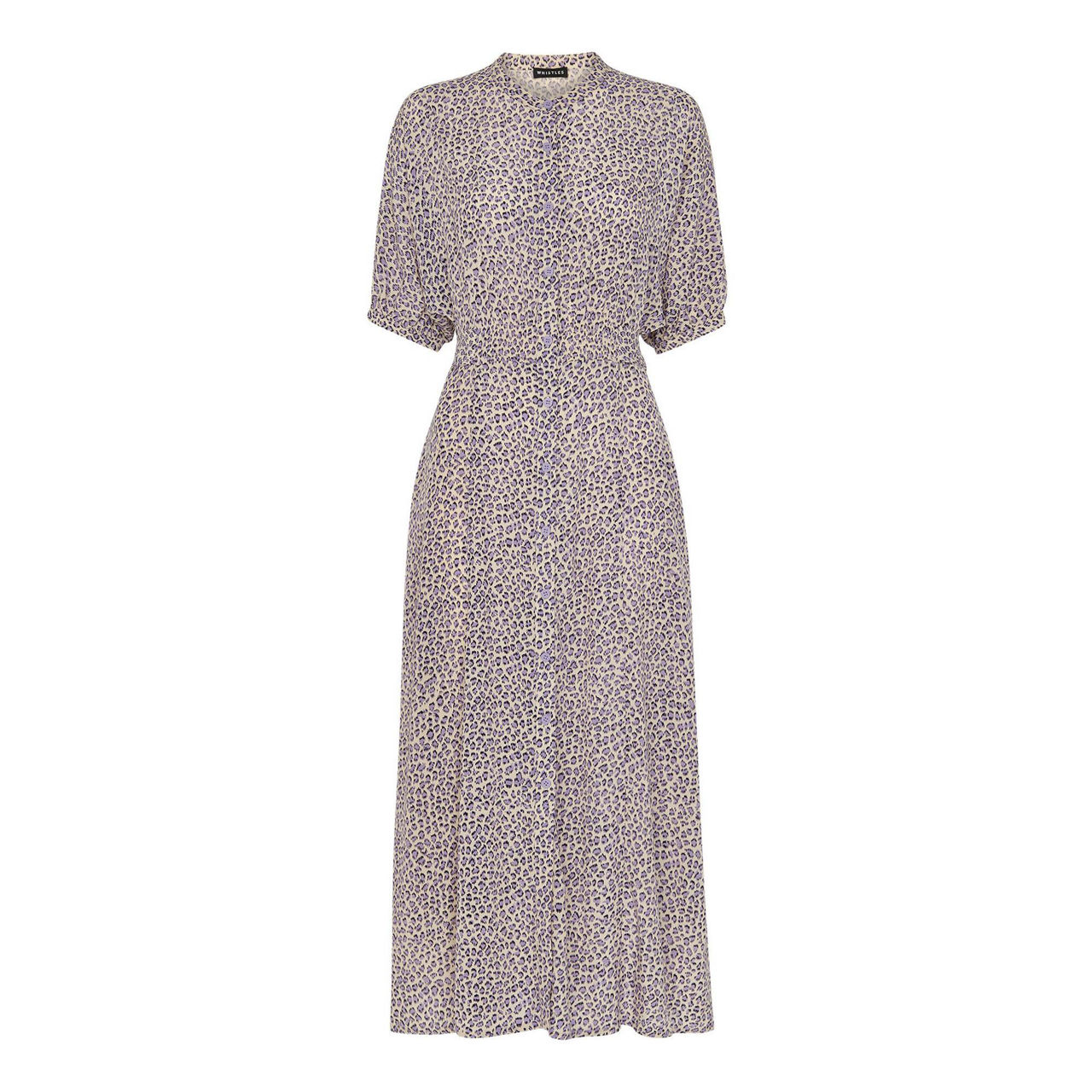 Dashed Leopard Print Midi Dress