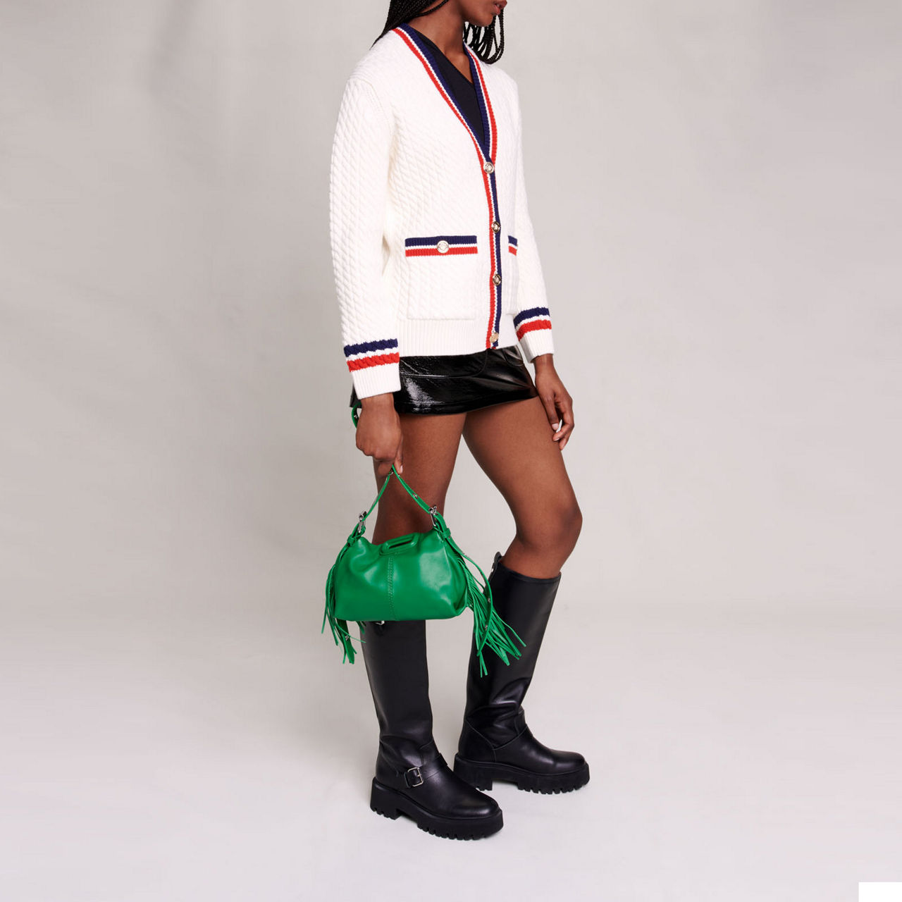 MAJE Cable Knit Cardigan