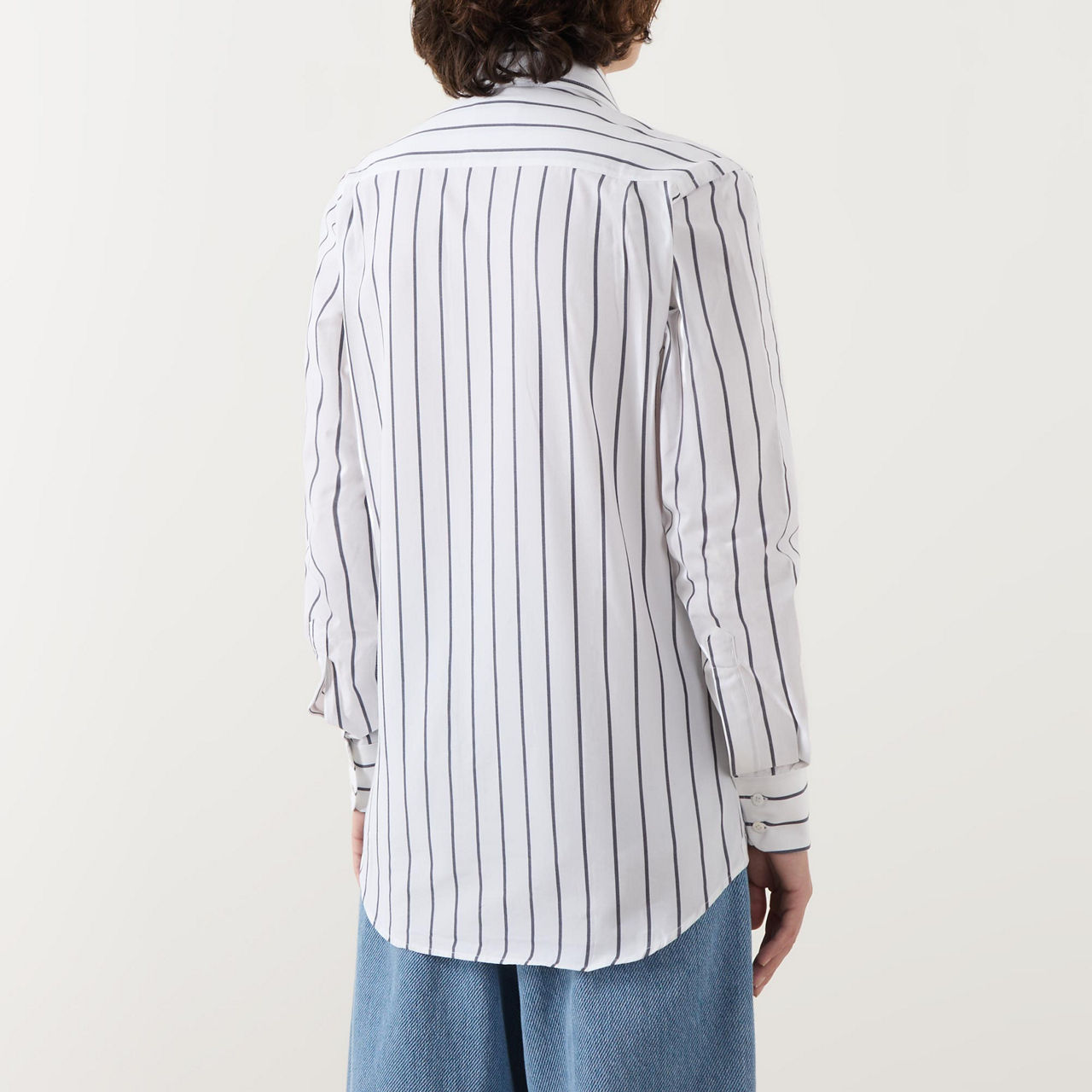 WITH NOTHING UNDERNEATH Boyfriend Striped Shirt