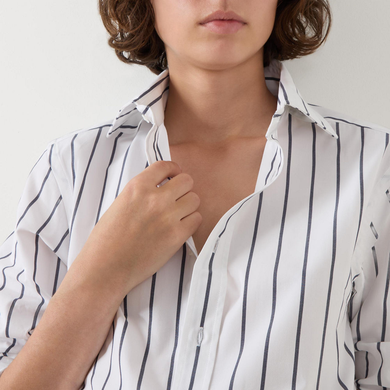 WITH NOTHING UNDERNEATH Boyfriend Striped Shirt