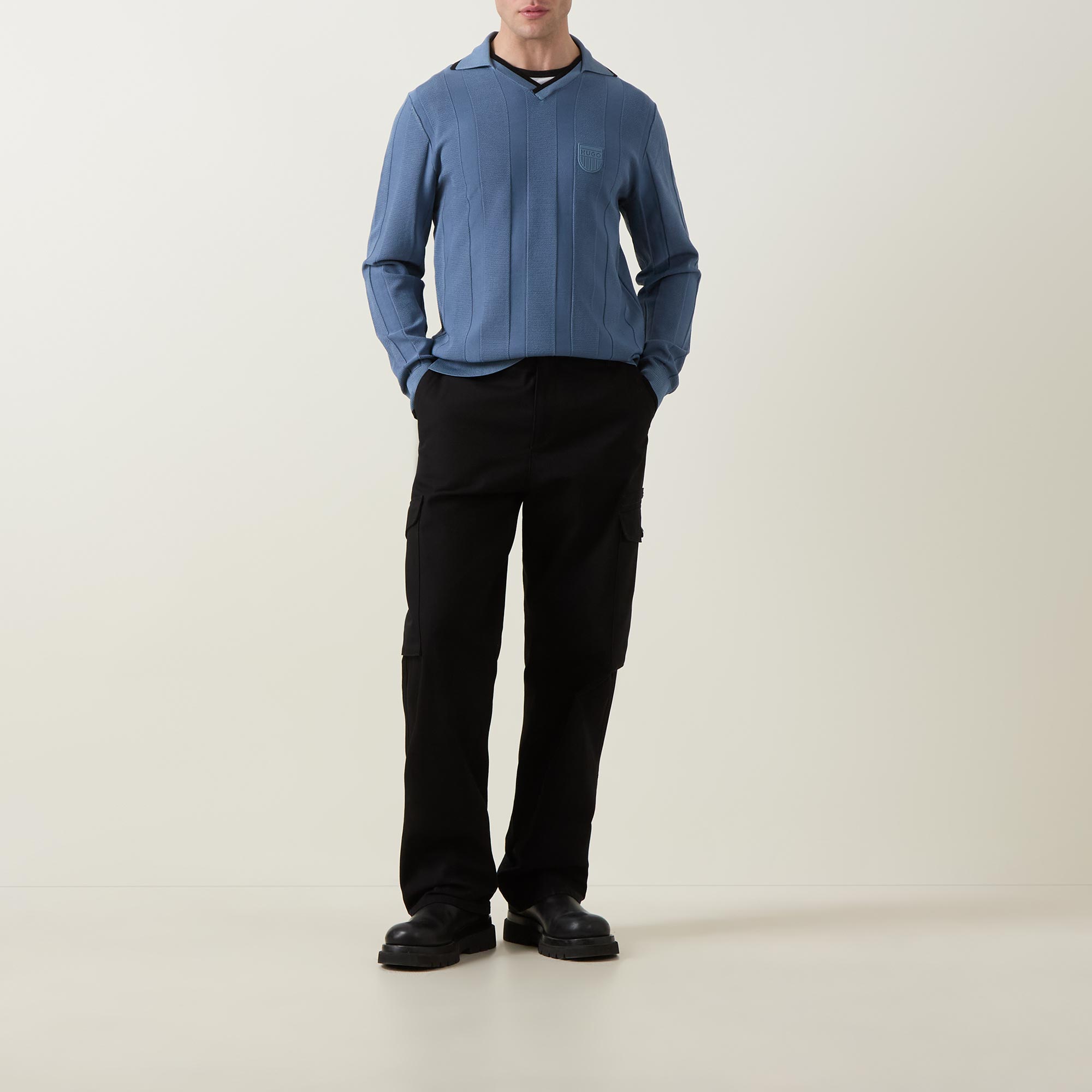 Spowle Crest Logo Tonal Striped Sweater