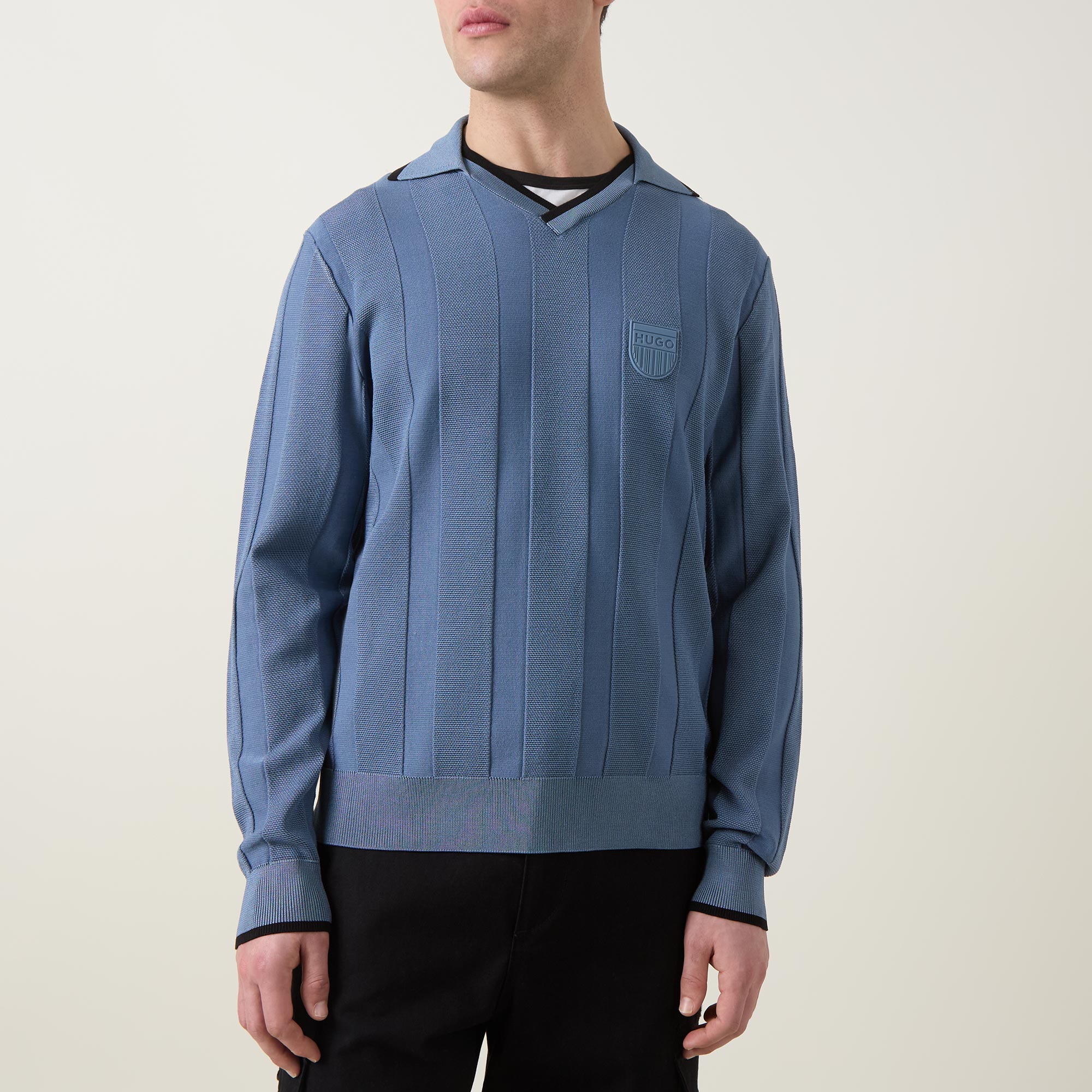 Spowle Crest Logo Tonal Striped Sweater