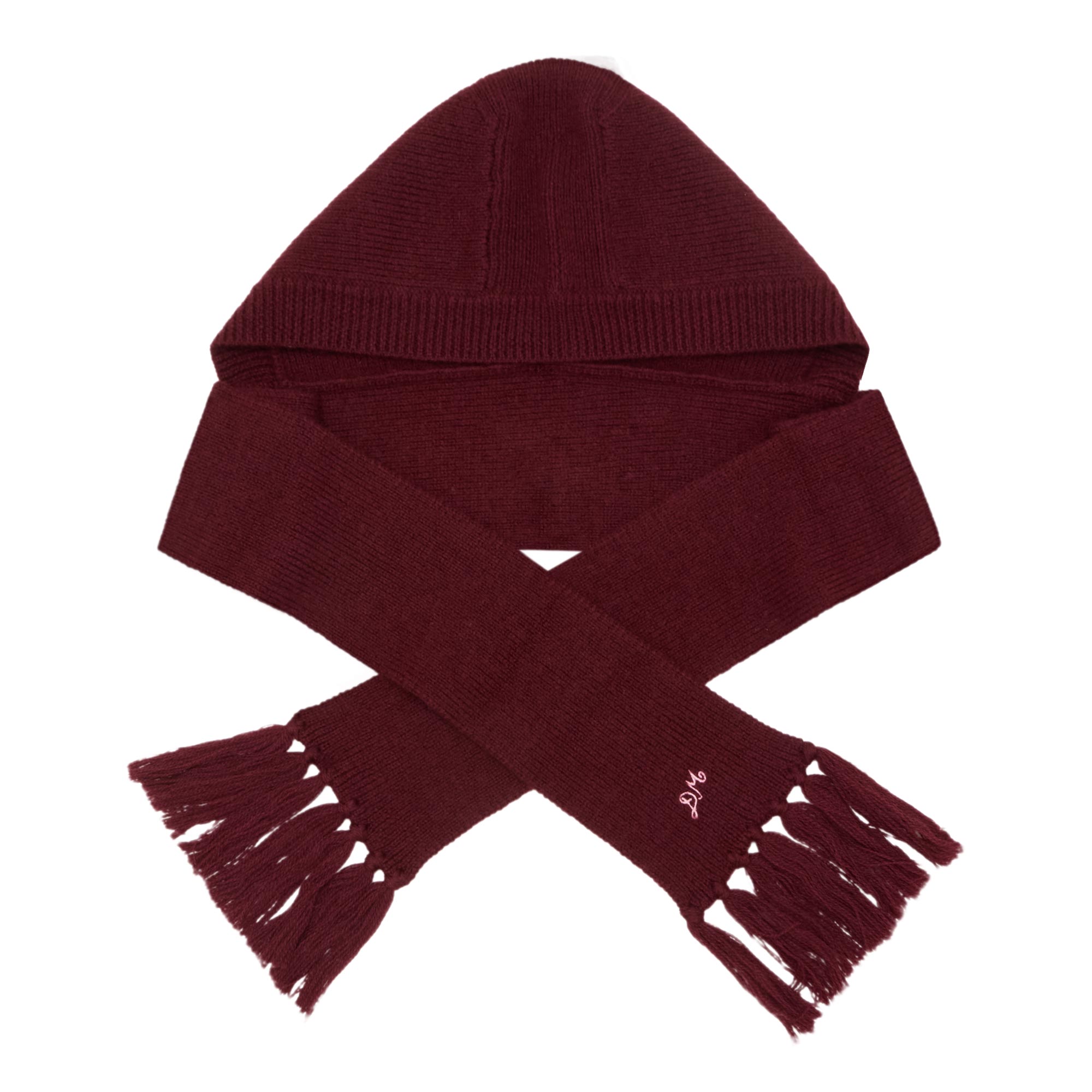 DAMSON MADDER Tassel Hooded Logo Scarf