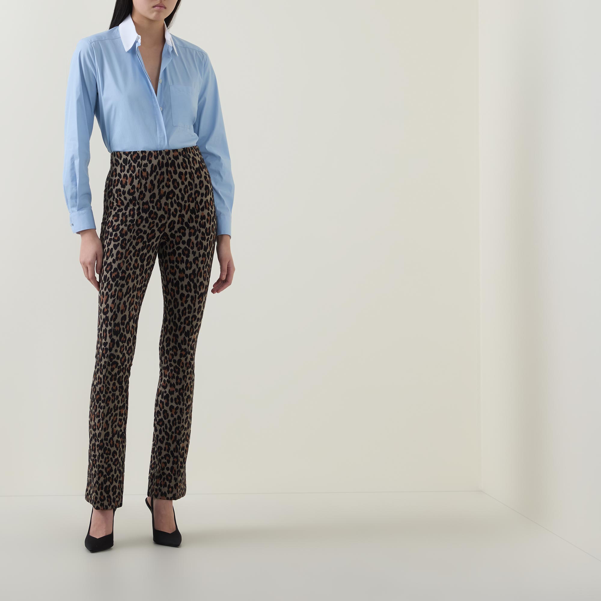 Perfect Fit Leopard Flared Trousers