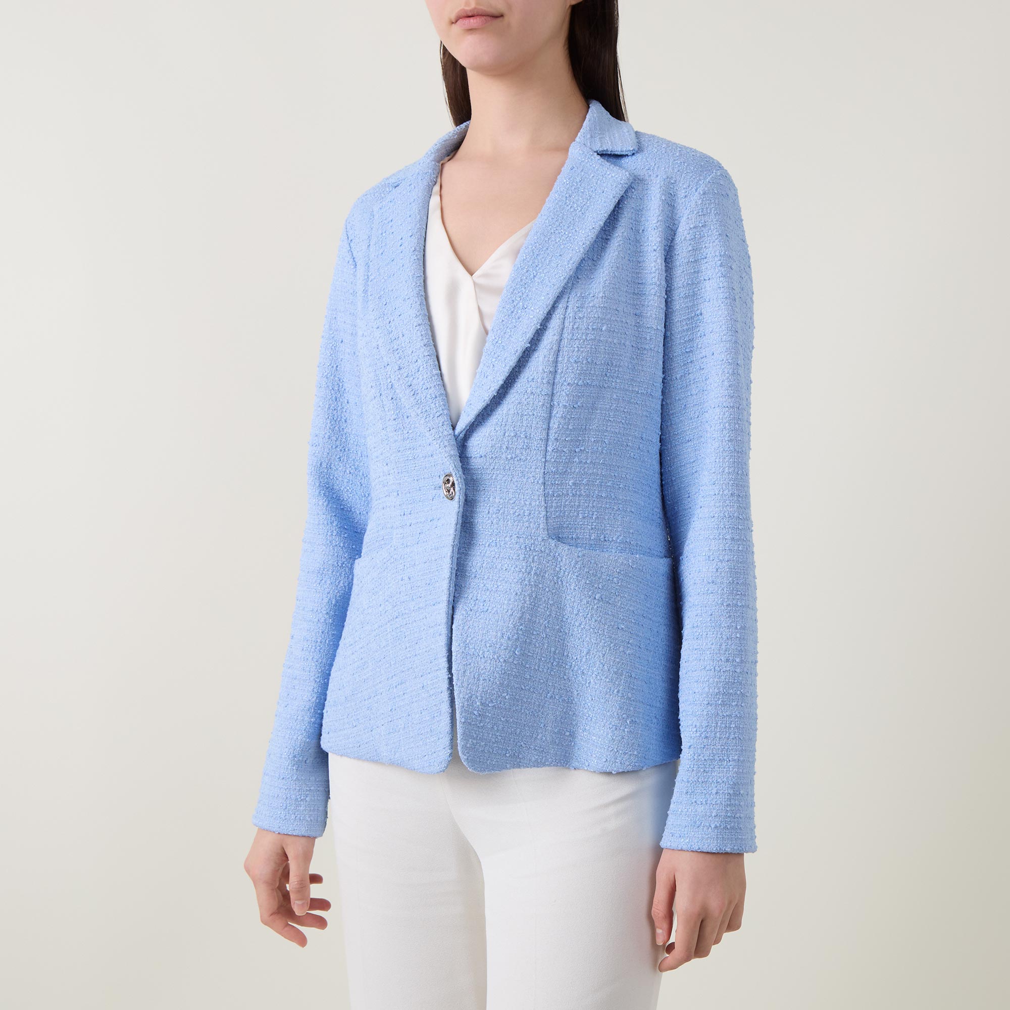 Bouclé Single Breasted Blazer