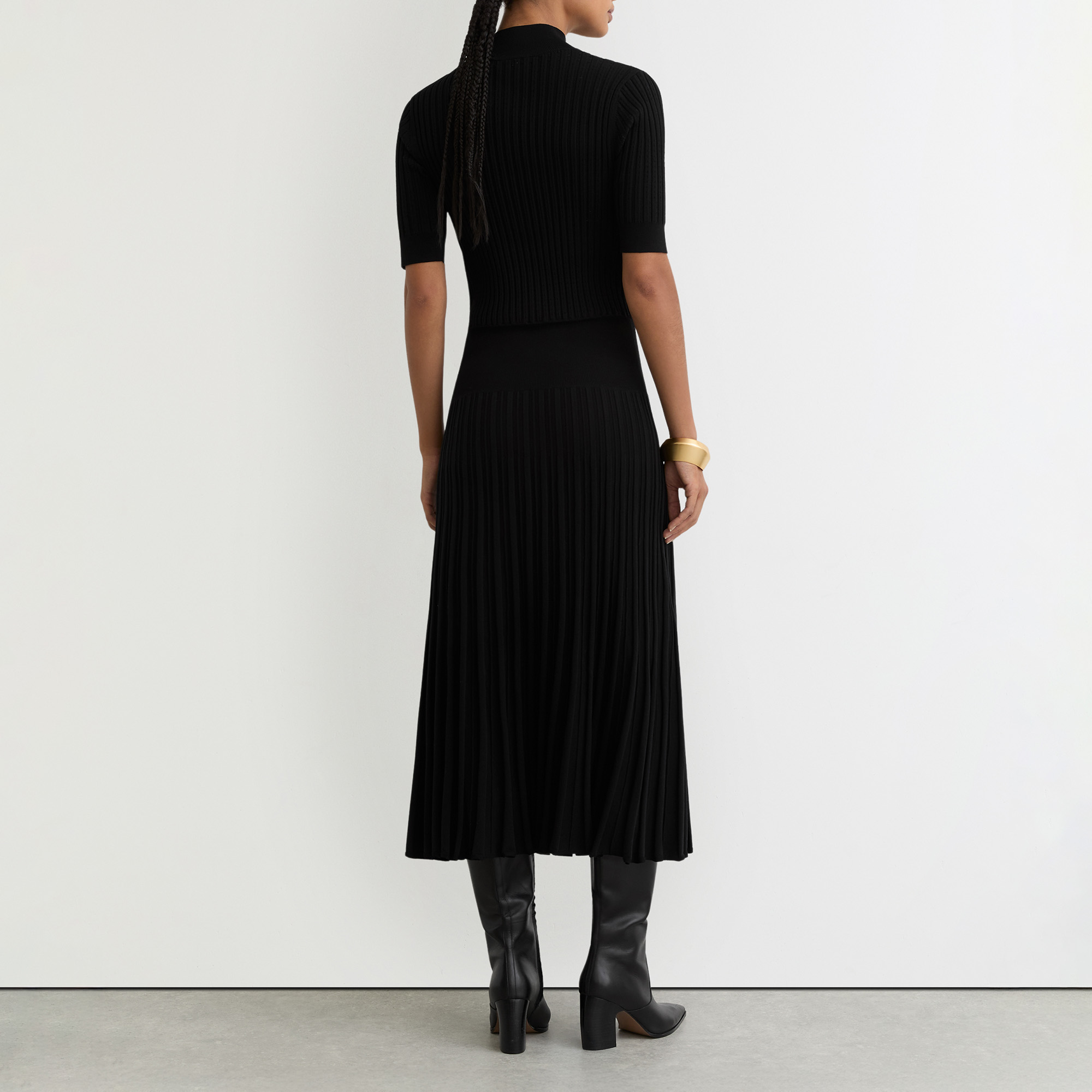 REISS Harriet Button-Detail Knitted Dress