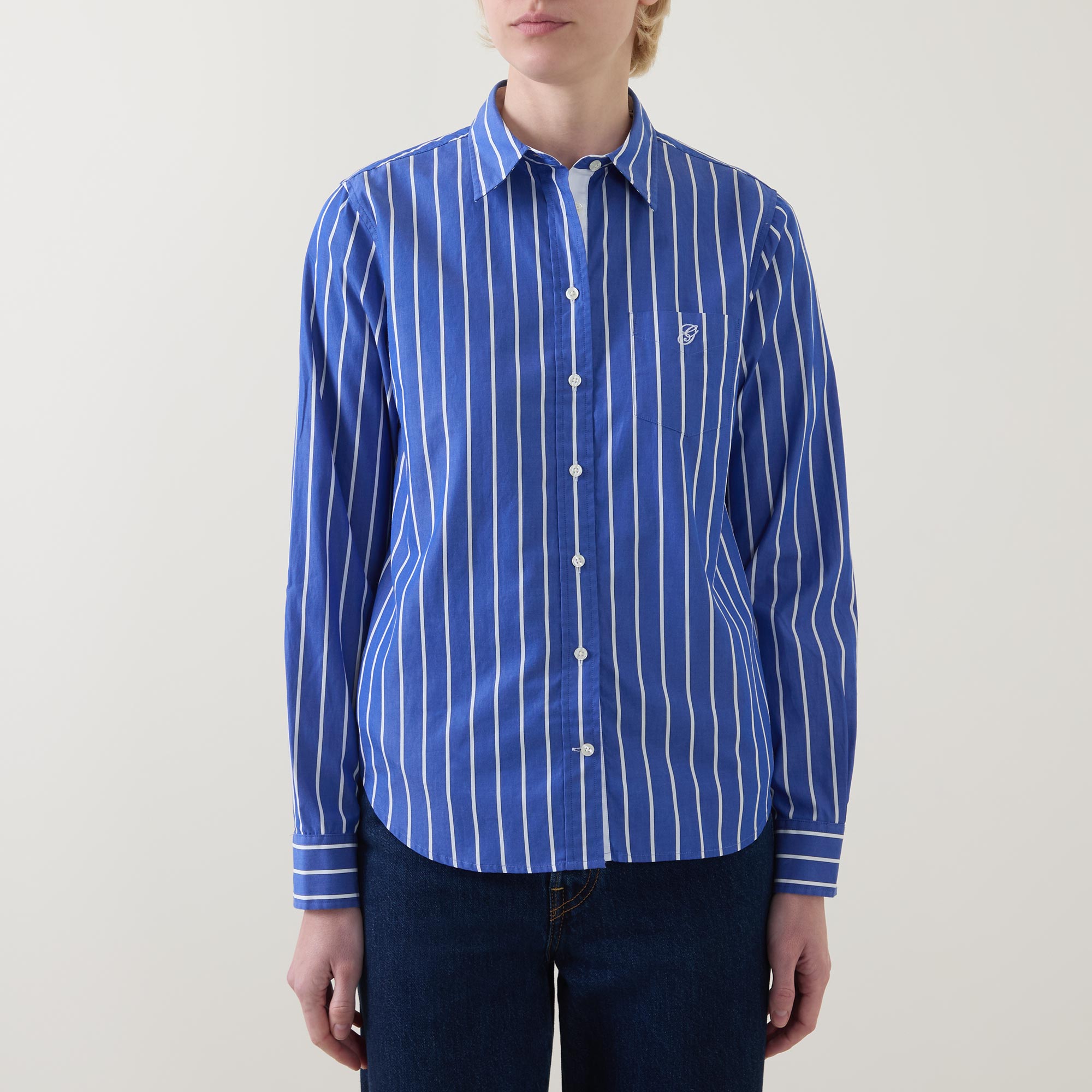Patch Pocket Logo Striped Shirt