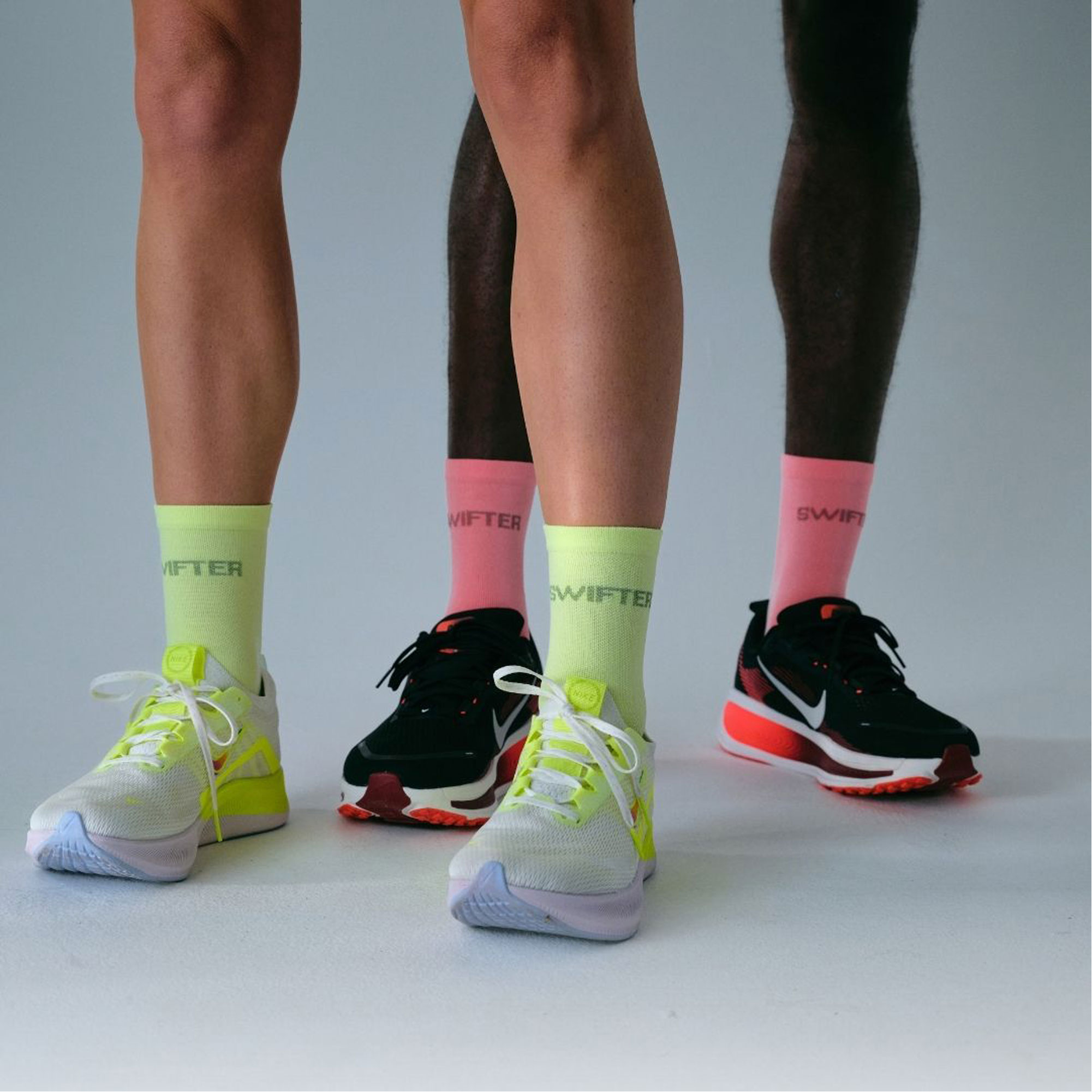 SWIFTER Pack of Two Volt and Crimson Reflective Running Socks S/M