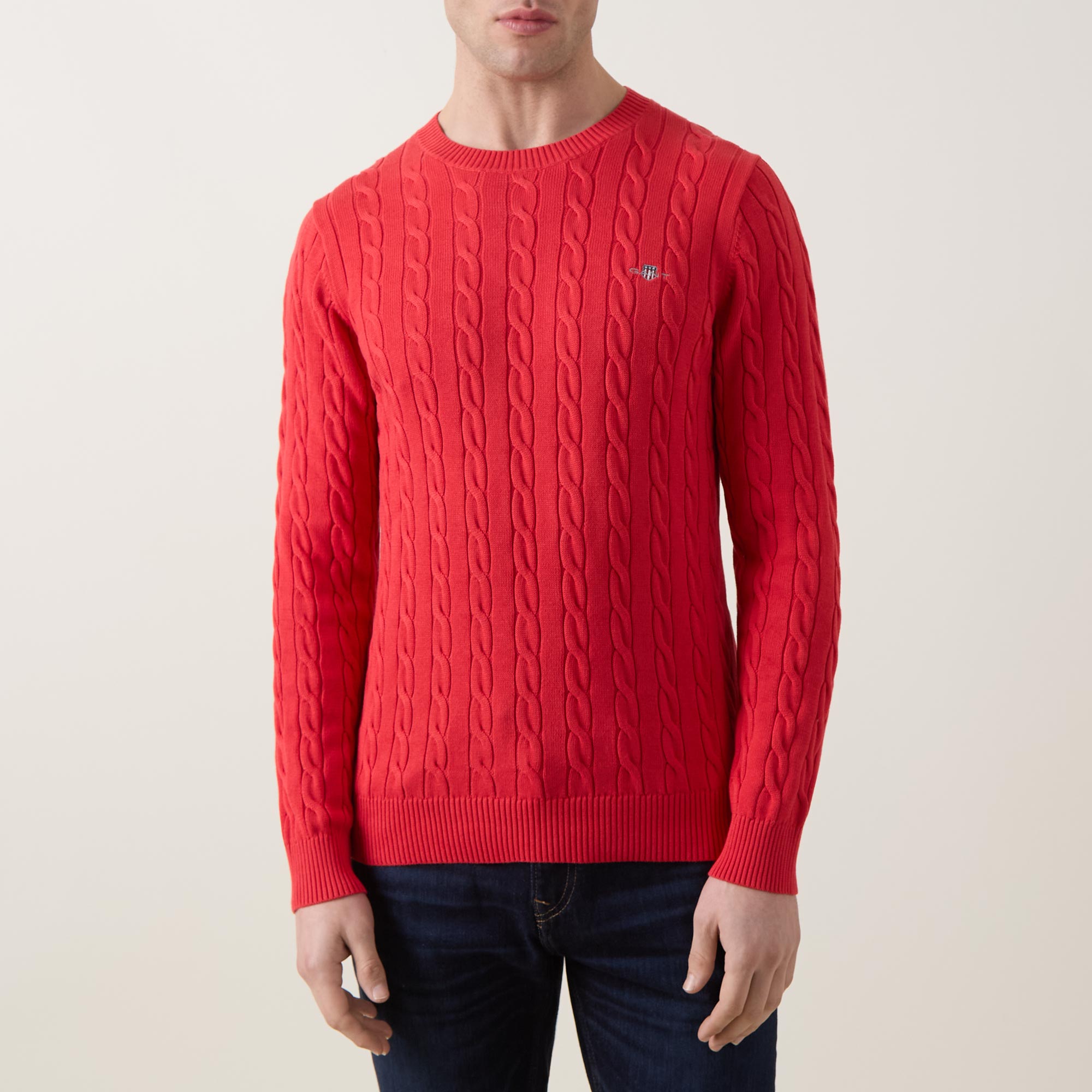 GANT Shield Logo Cable Knit Sweater