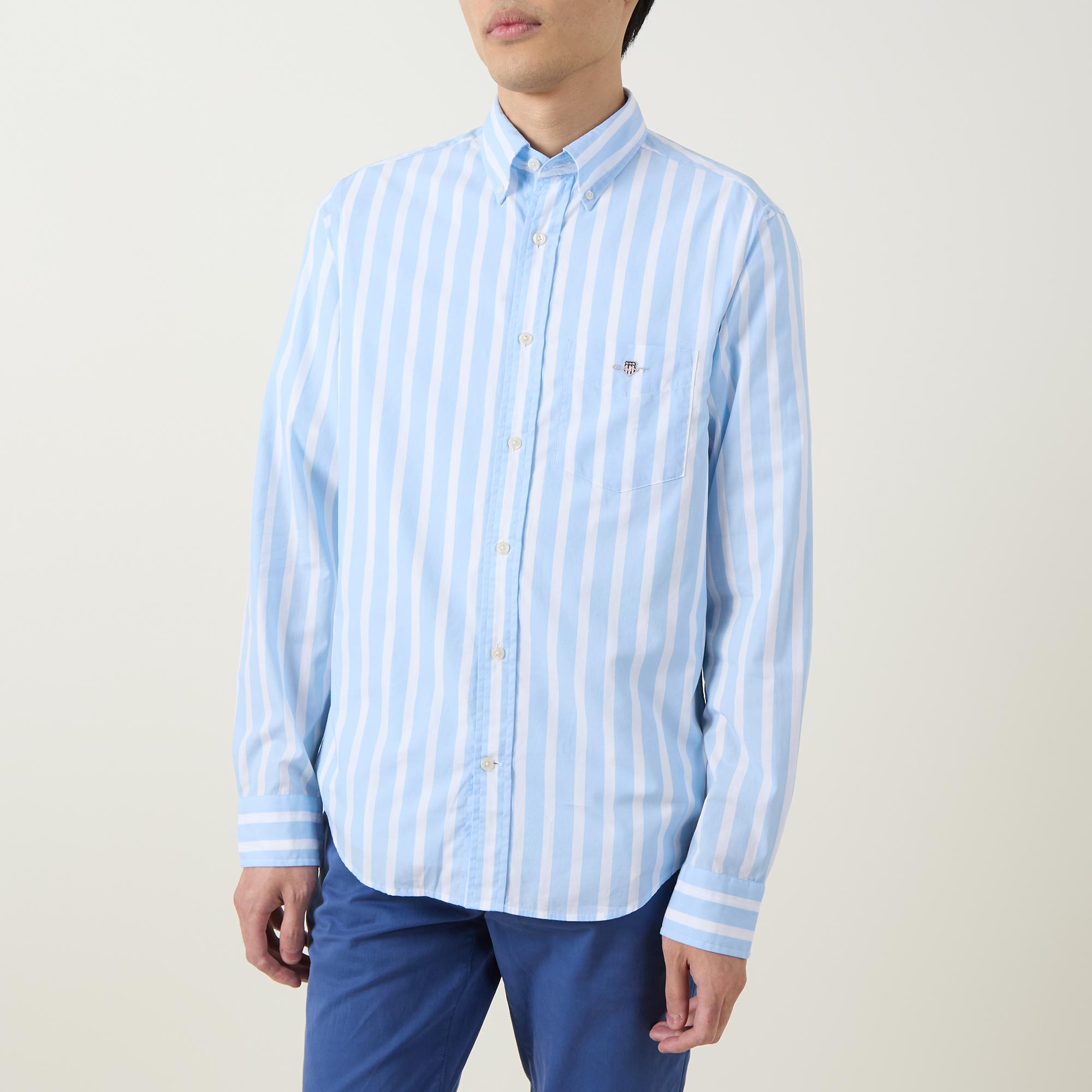Shield Logo Wide Striped Shirt