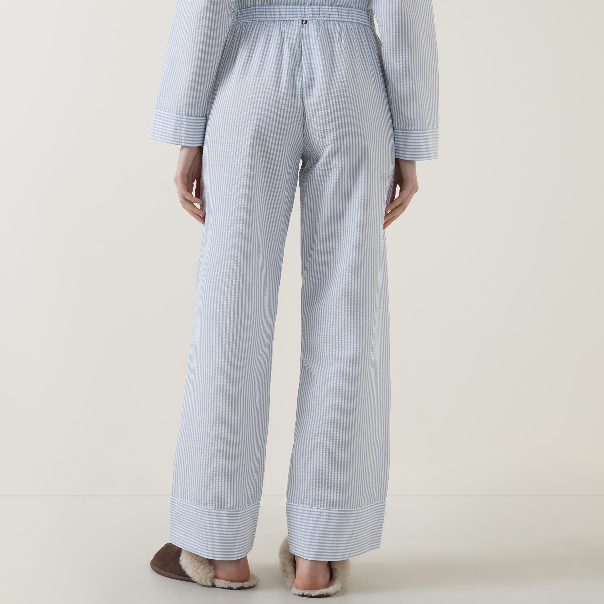 Striped Seersucker Logo Pyjama Bottoms