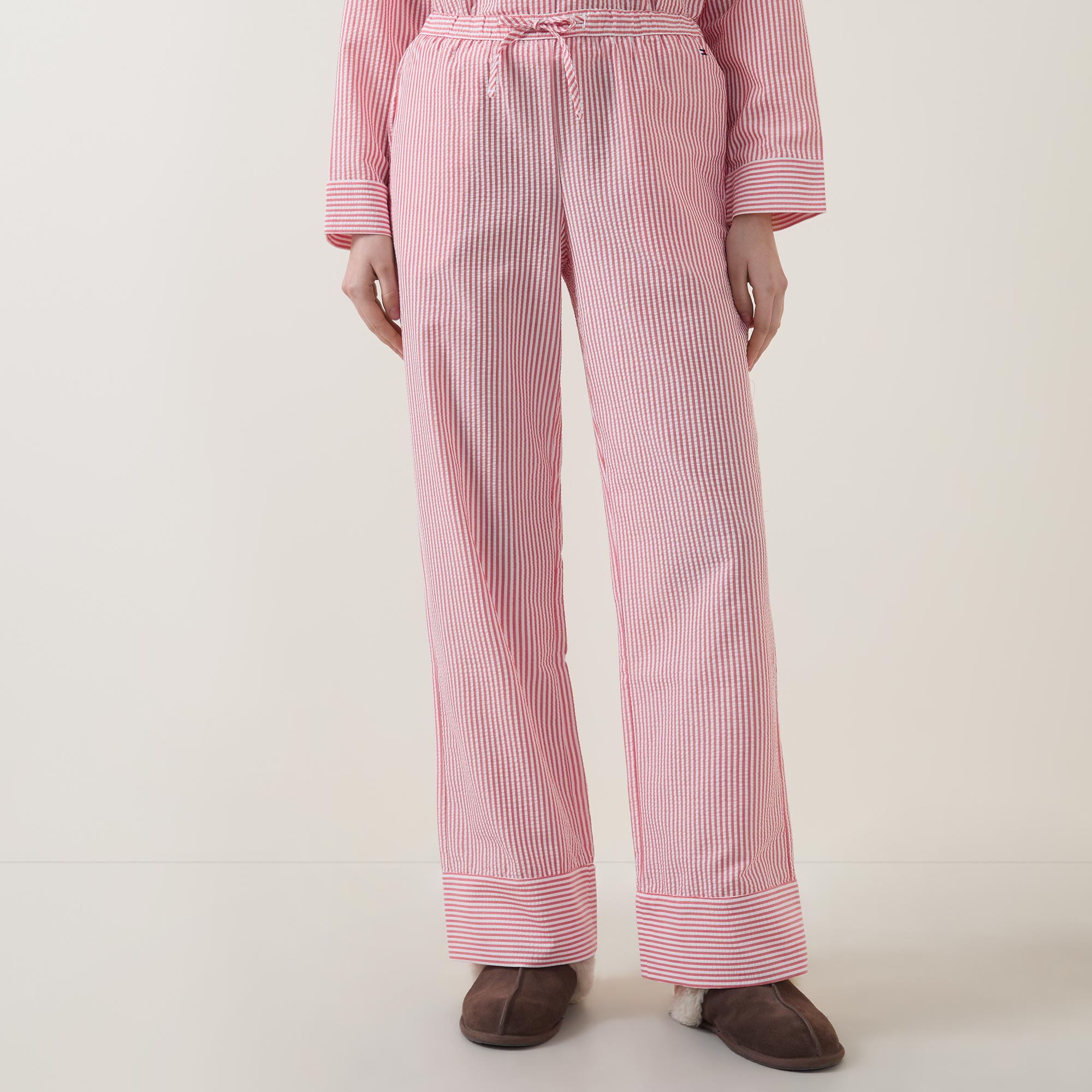 Striped Seersucker Logo Pyjama Bottoms