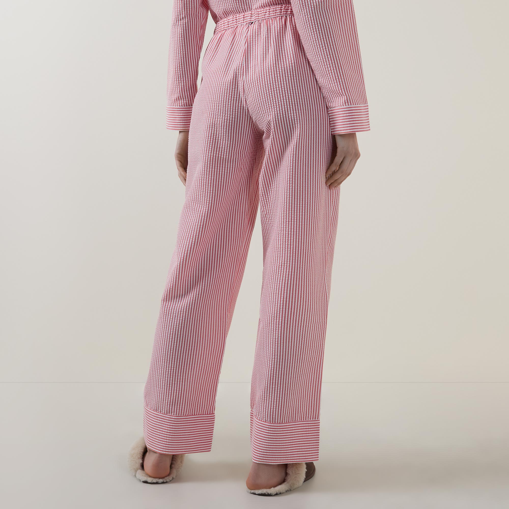 Striped Seersucker Logo Pyjama Bottoms