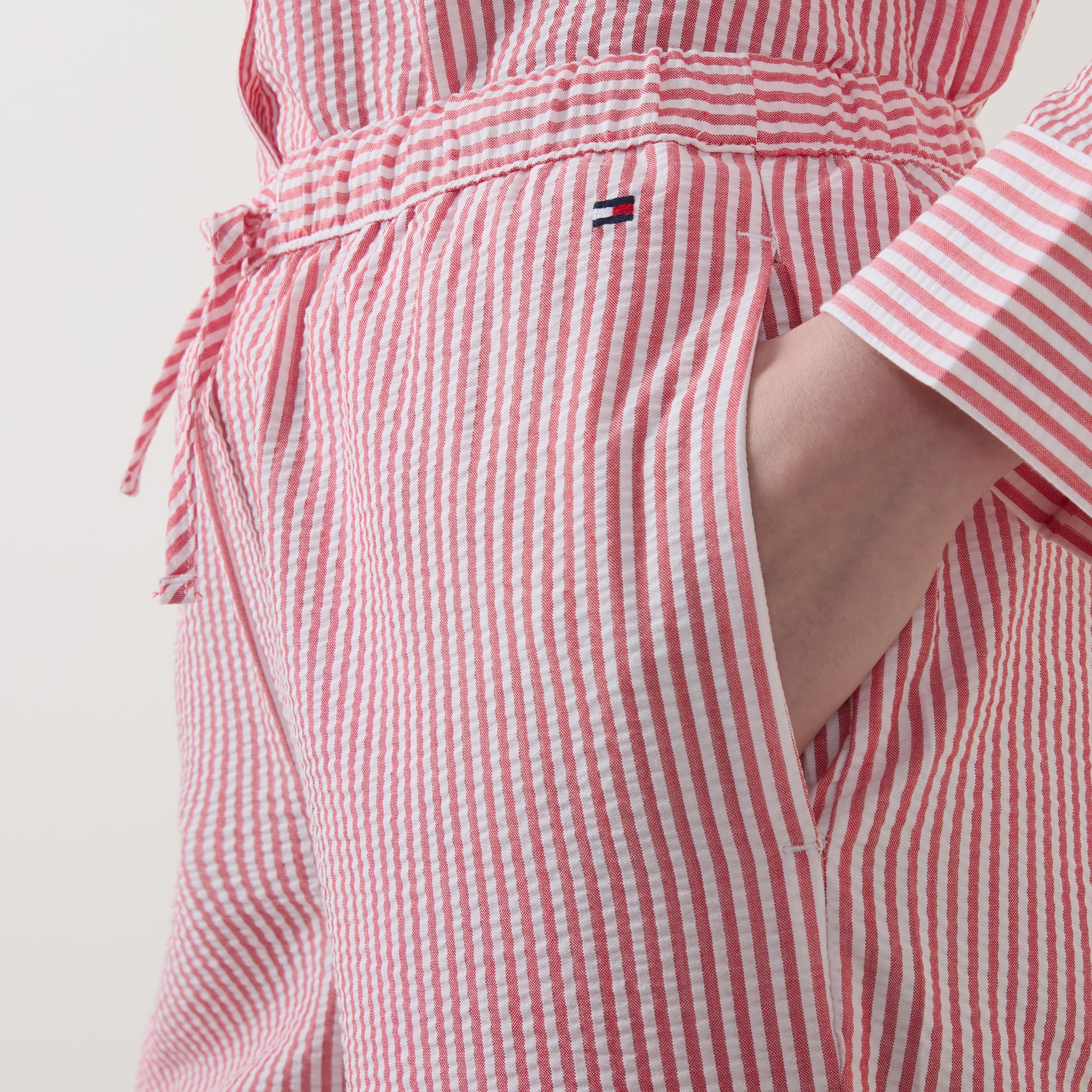 Striped Seersucker Logo Pyjama Bottoms