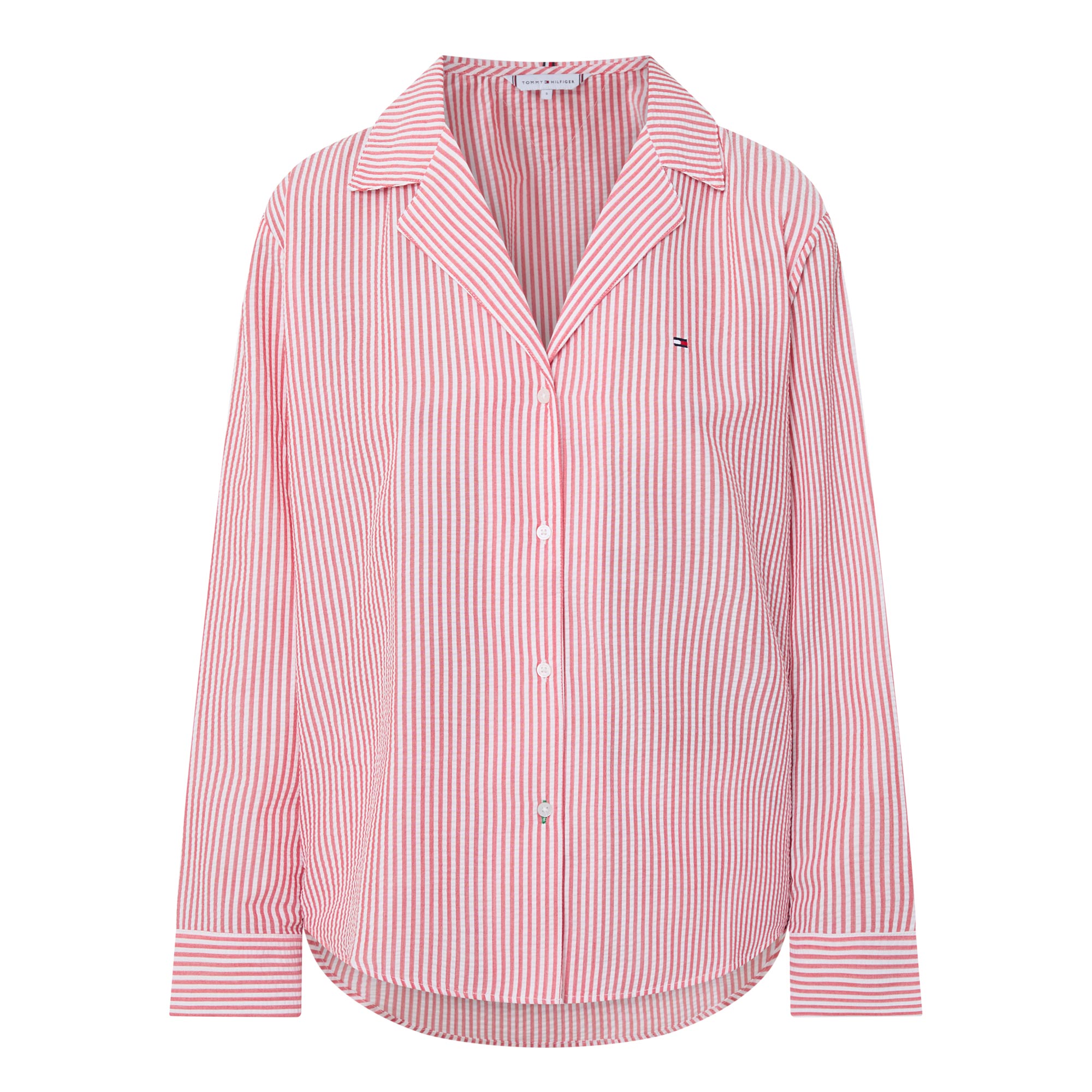 Striped Seersucker Logo Pyjama Top