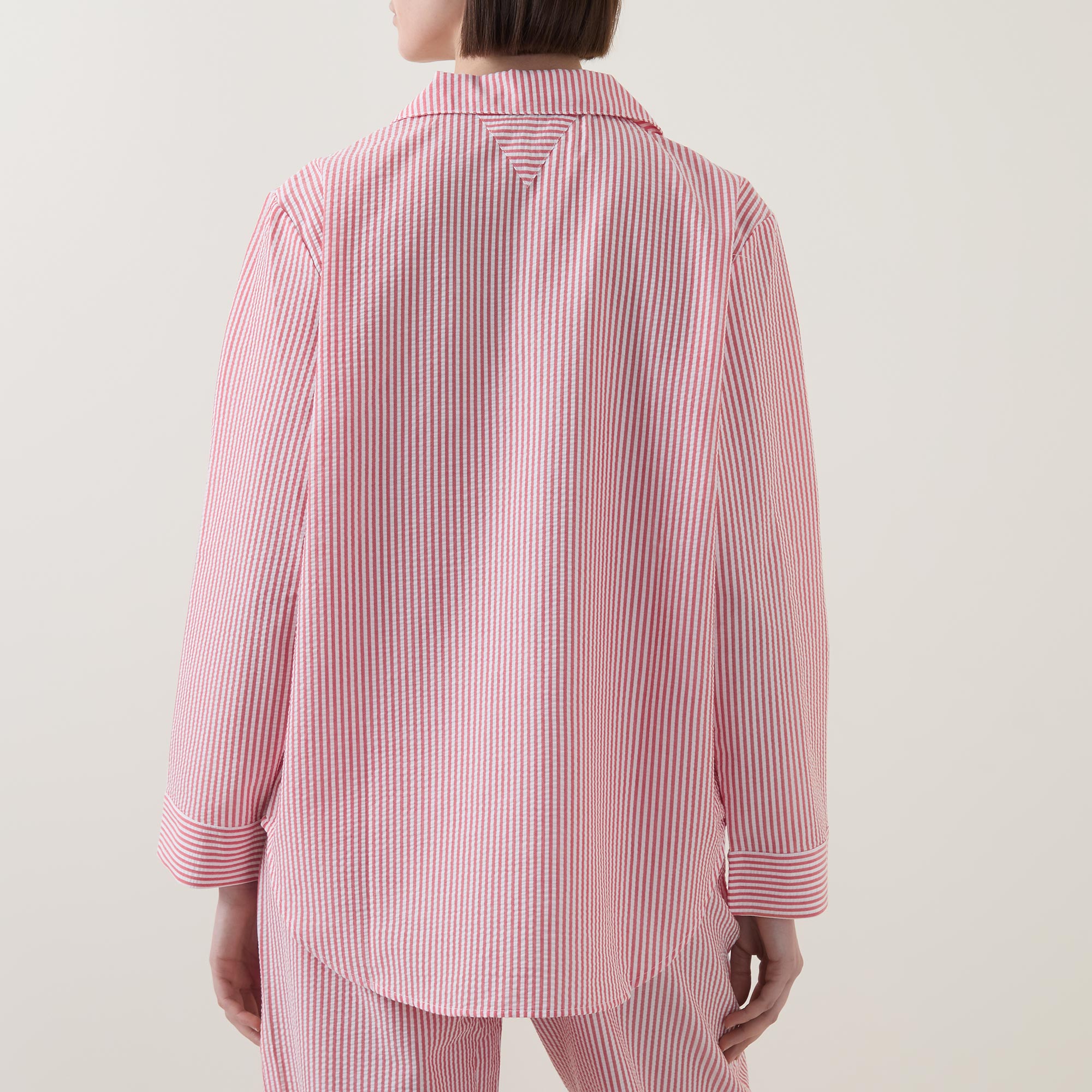 Striped Seersucker Logo Pyjama Top
