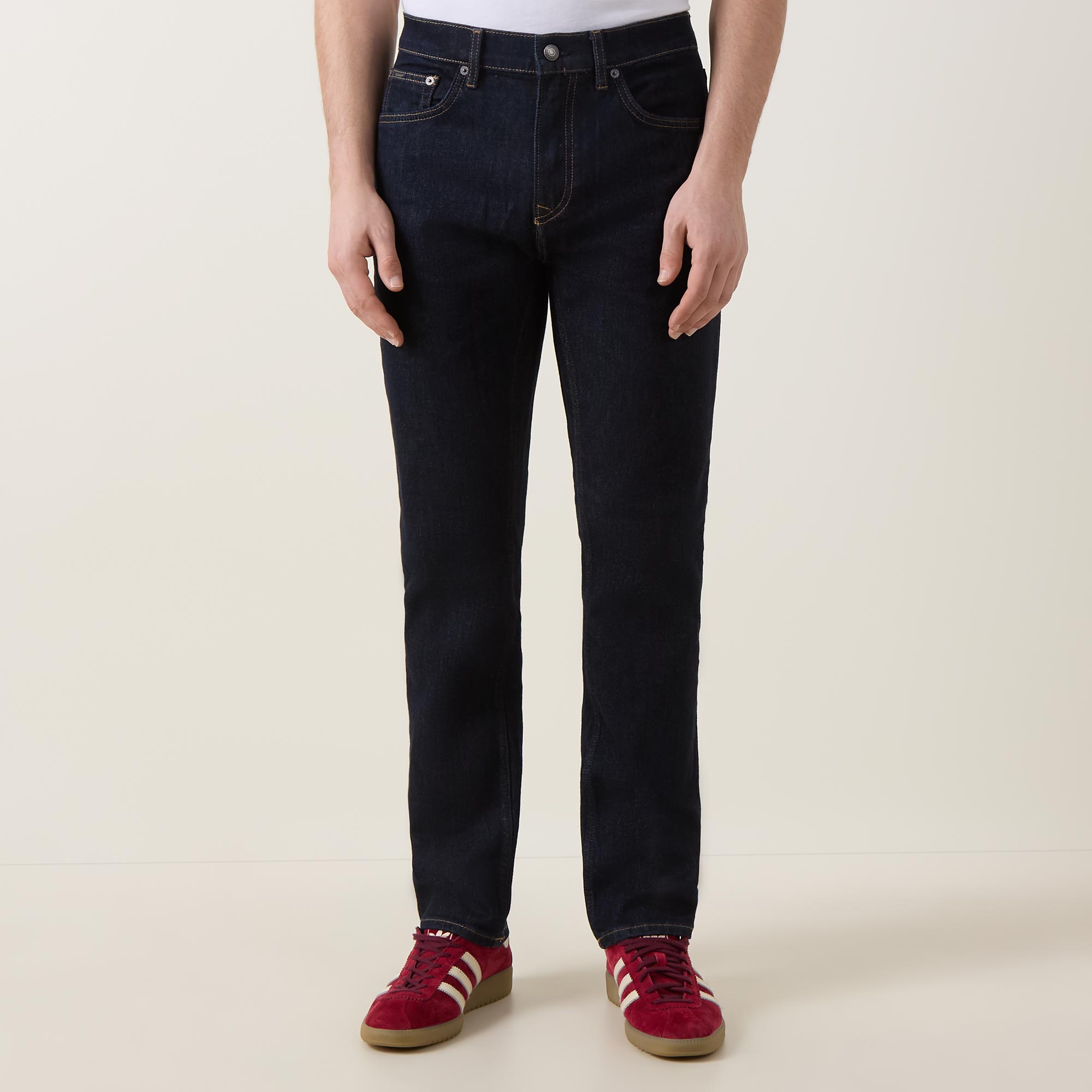 Clean Wash Straight Leg Denim Jeans