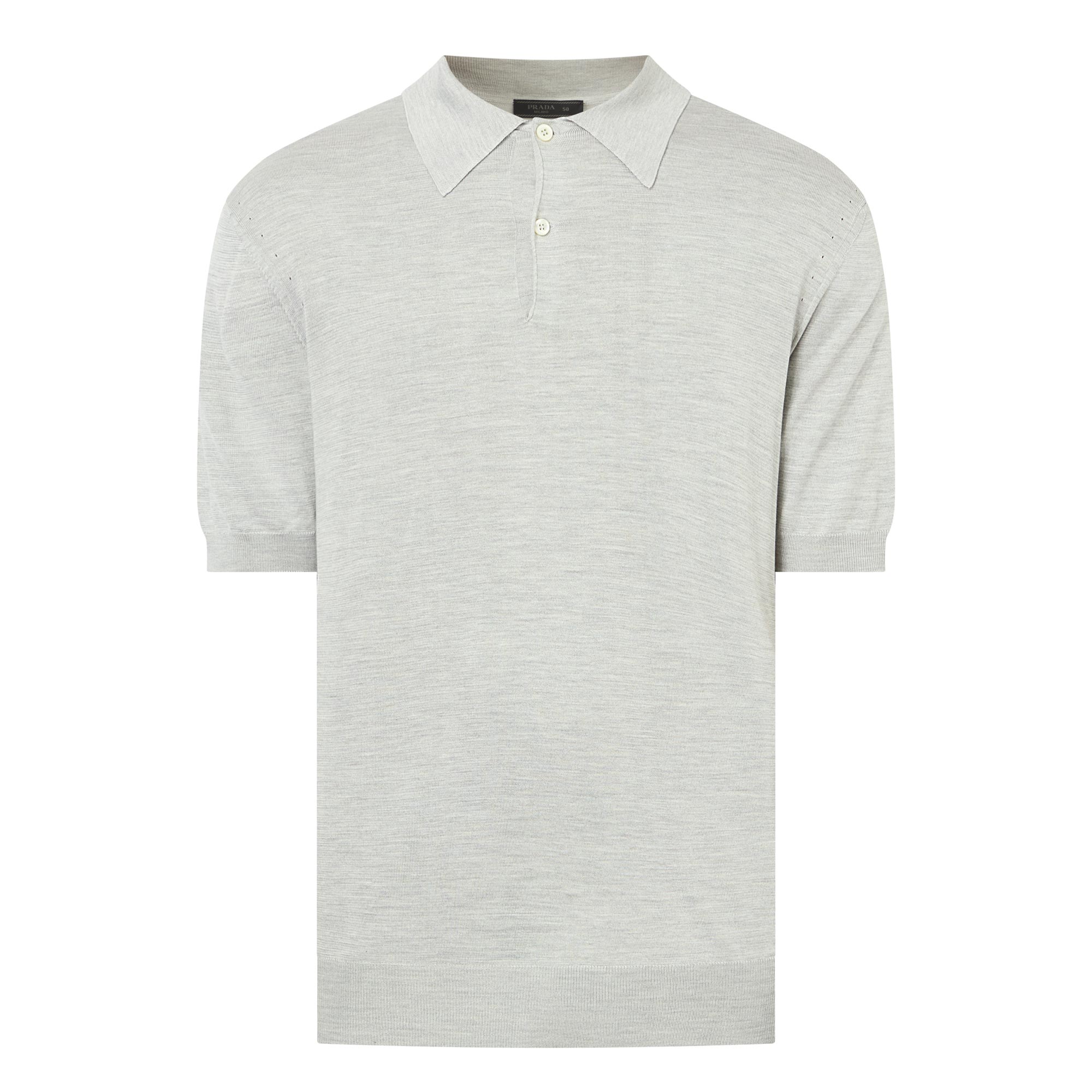 PRADA Silk Fine Knit Polo Shirt