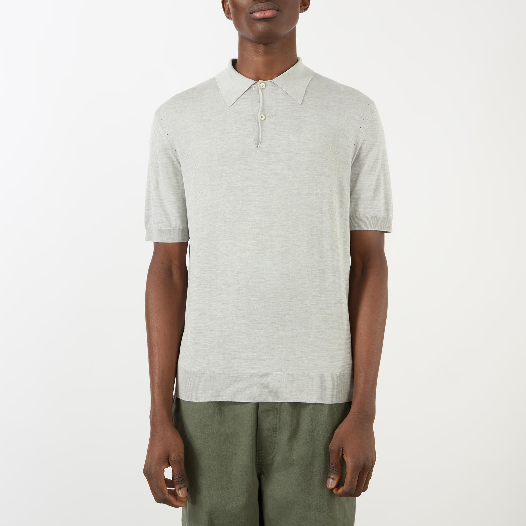 PRADA Silk Fine Knit Polo Shirt