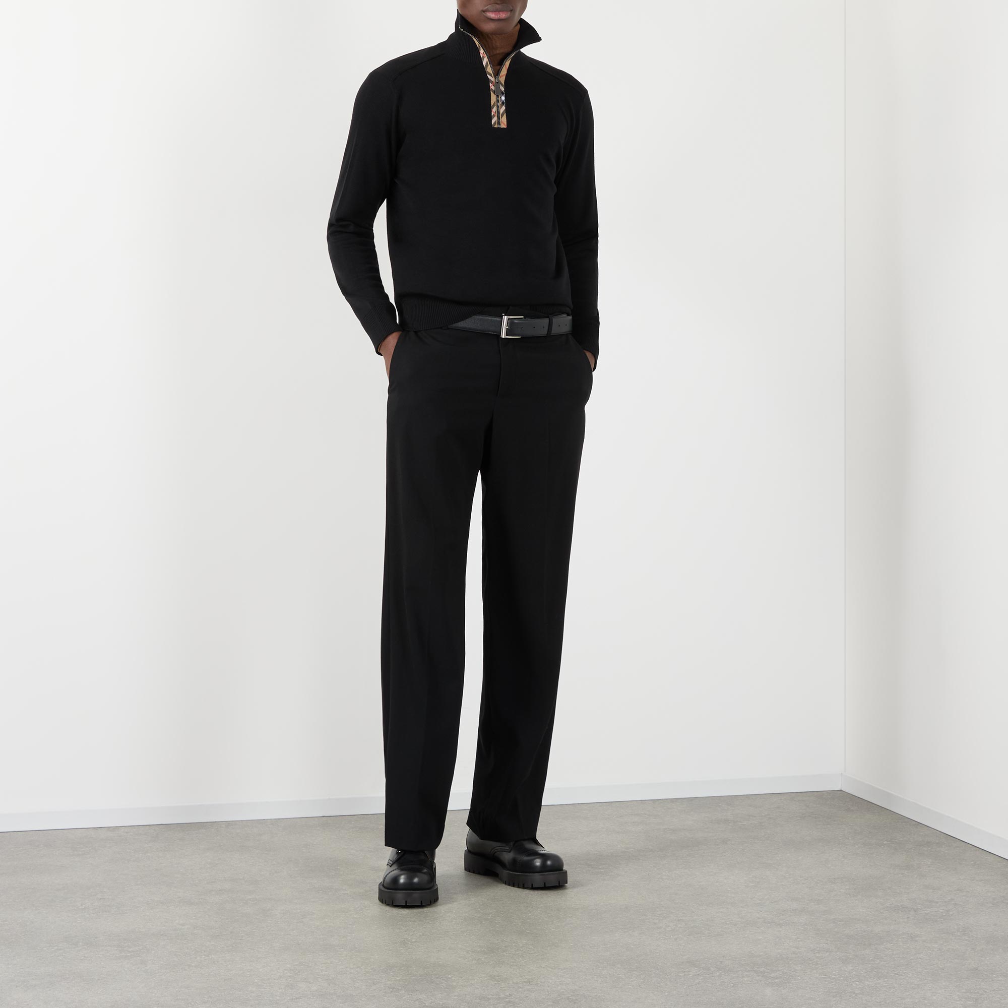 BURBERRY Cameron Logo Half-Zip Sweater