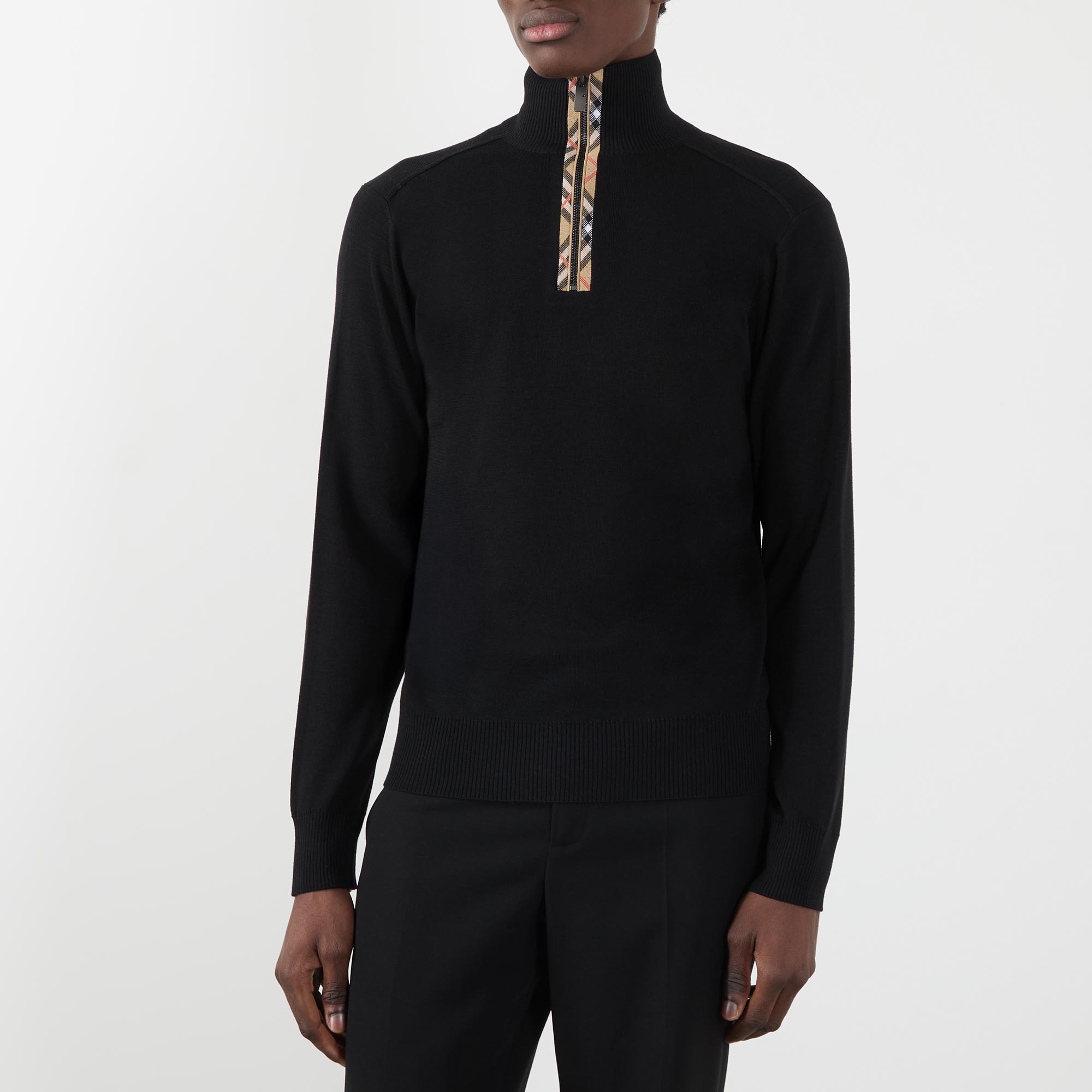 BURBERRY Cameron Logo Half-Zip Sweater