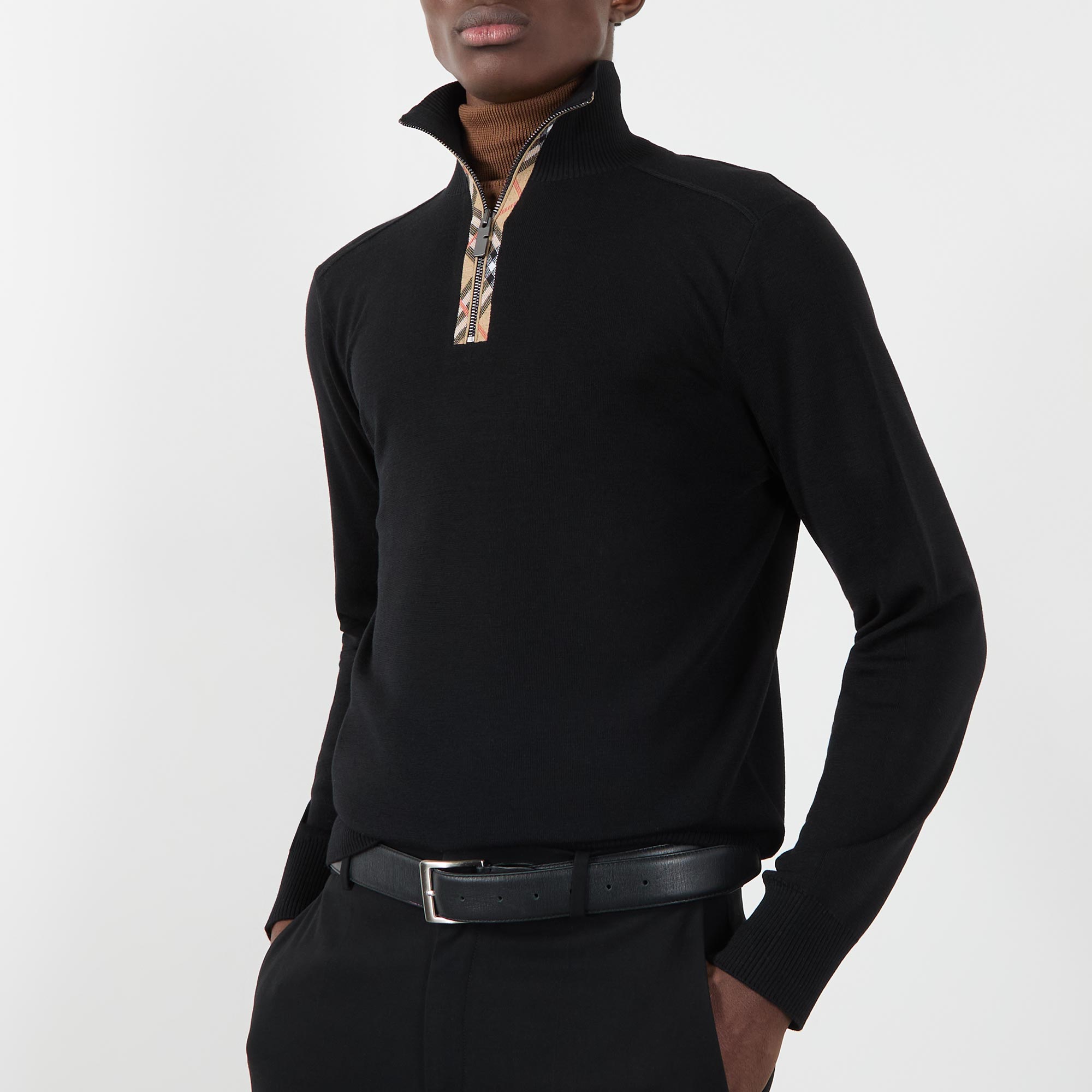 BURBERRY Cameron Logo Half-Zip Sweater