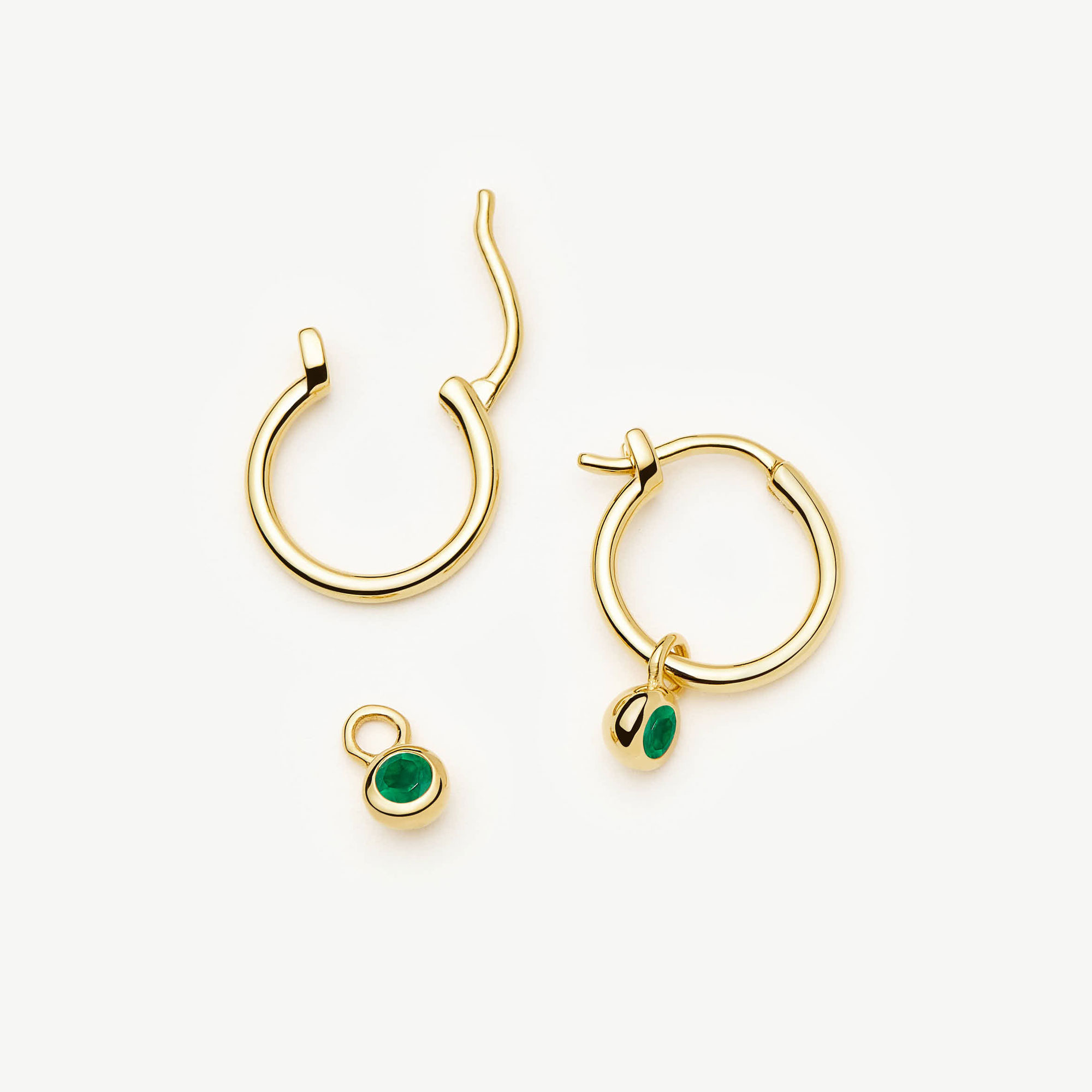 MISSOMA May Birthstone Mini Charm Hoop Earrings