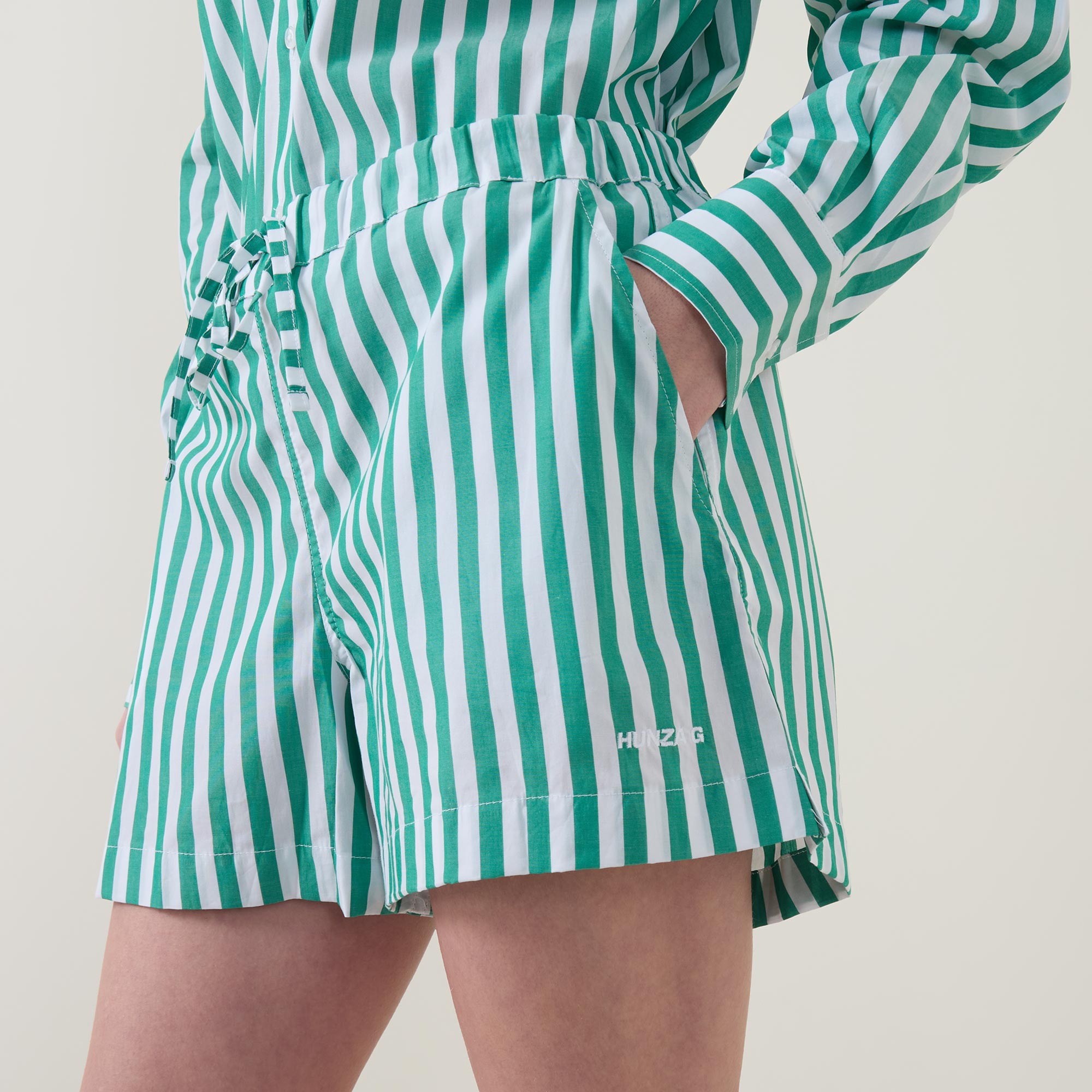 HUNZA G Stripe Logo Shorts