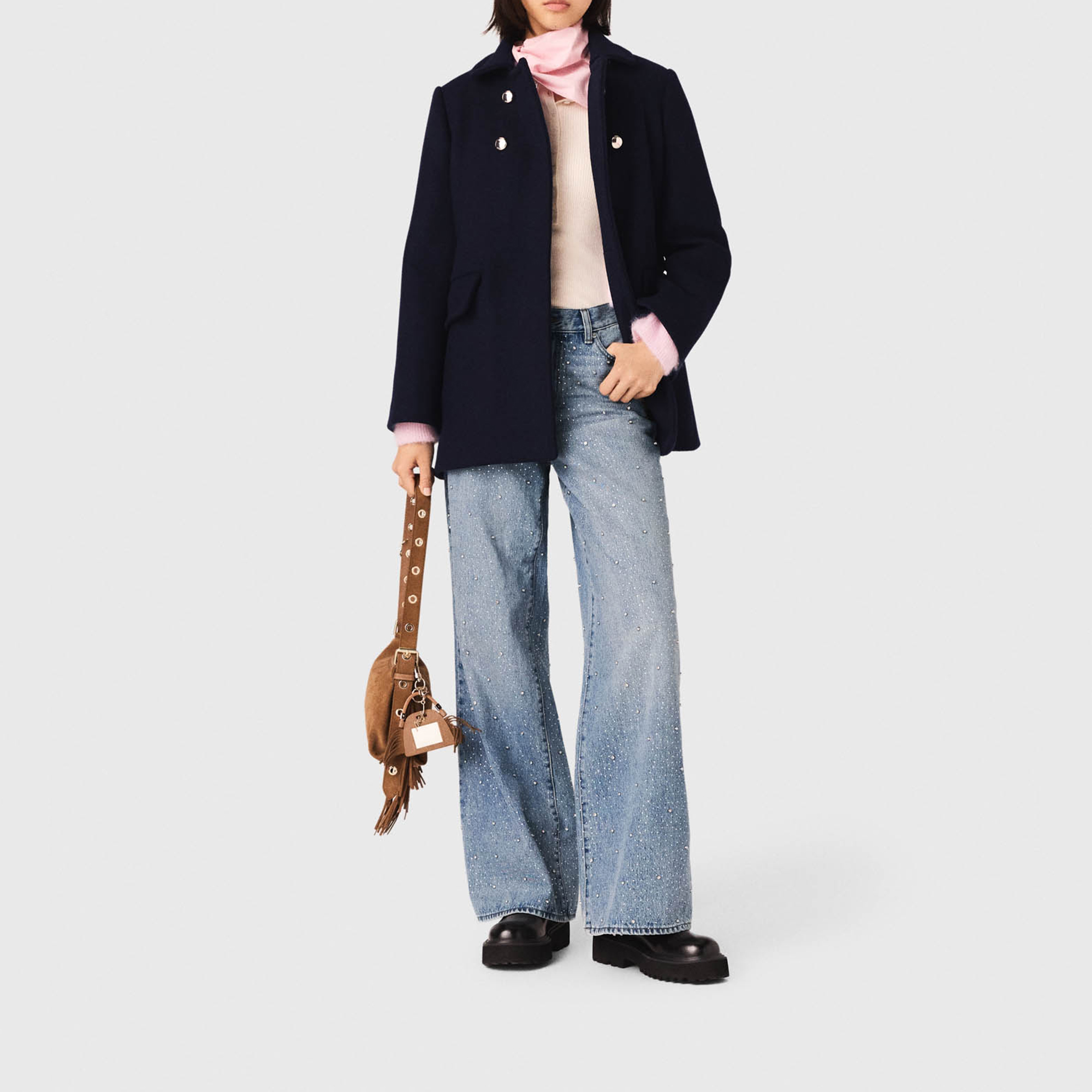 MAJE Short Double-Breasted Coat