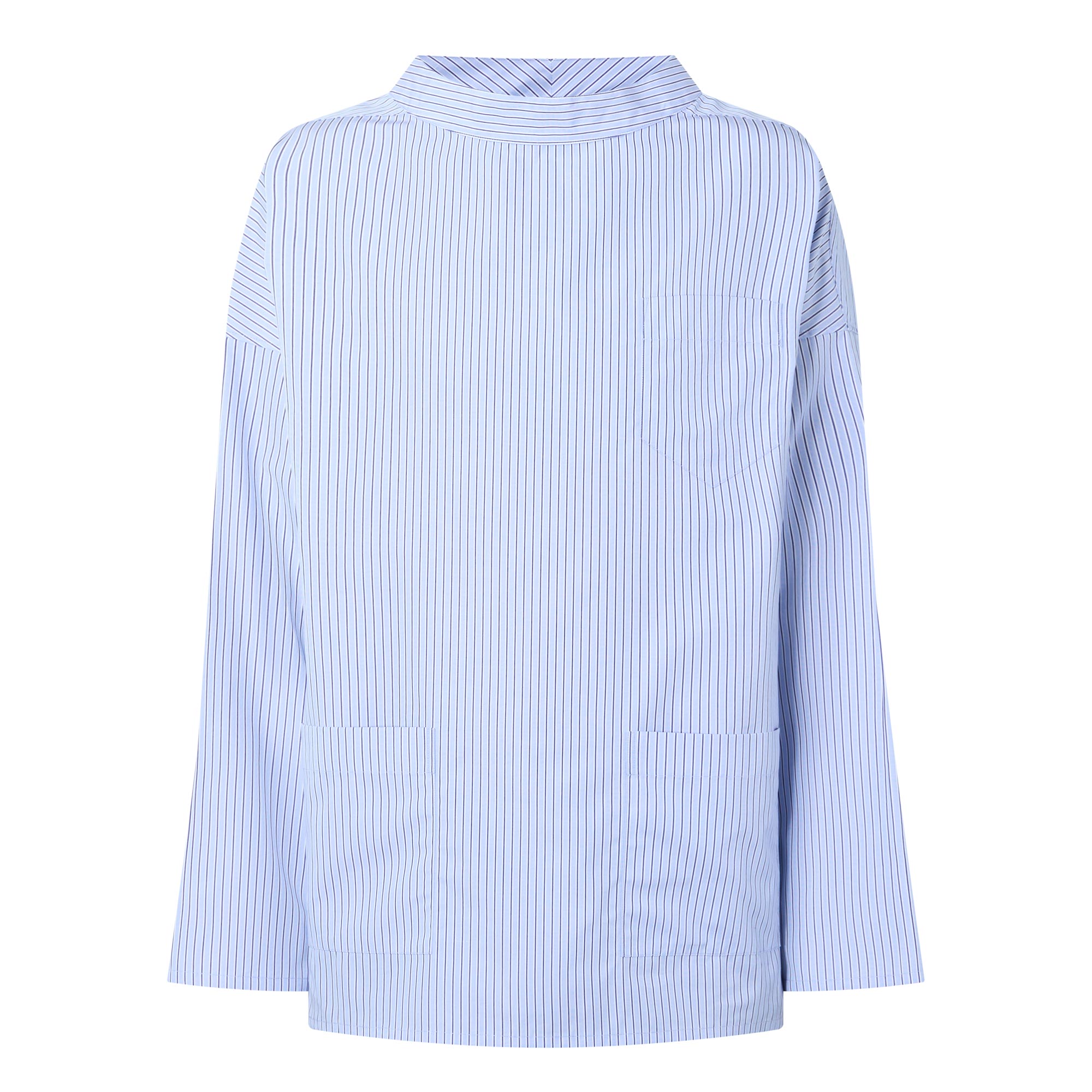 PRADA Triangle Logo Patch Pocket Striped Shirt
