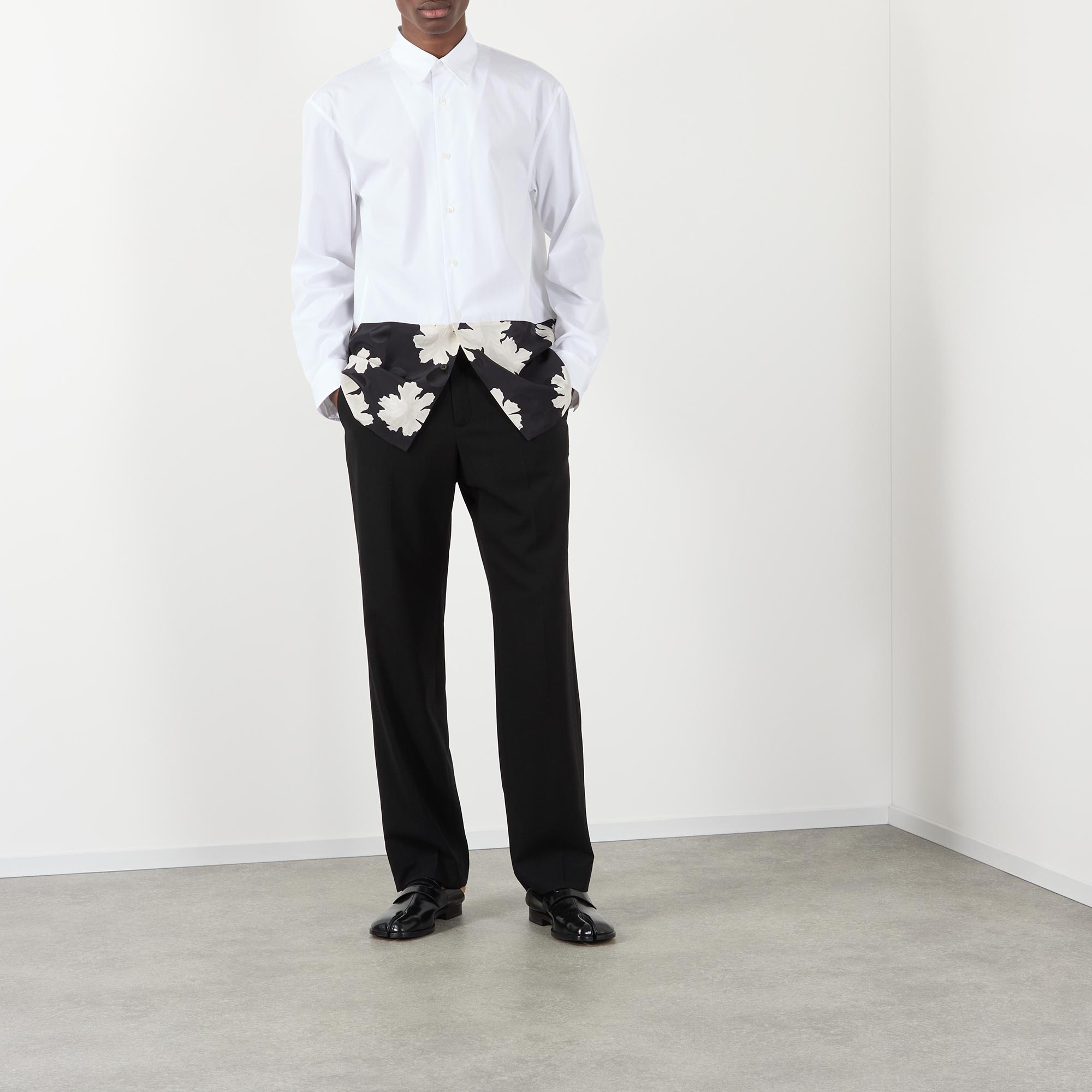 DRIES VAN NOTEN Two Tone Flower Casual Shirt