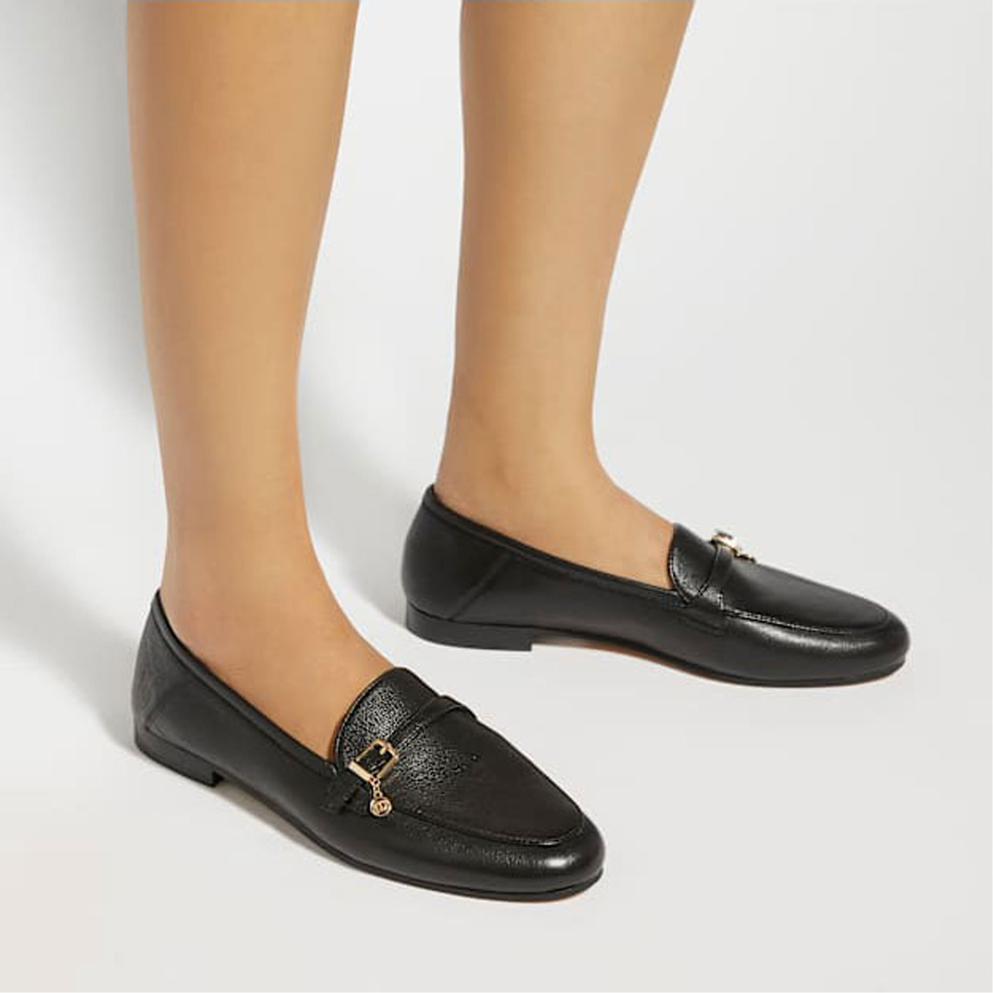 Greya Leather Charm Detail Loafers