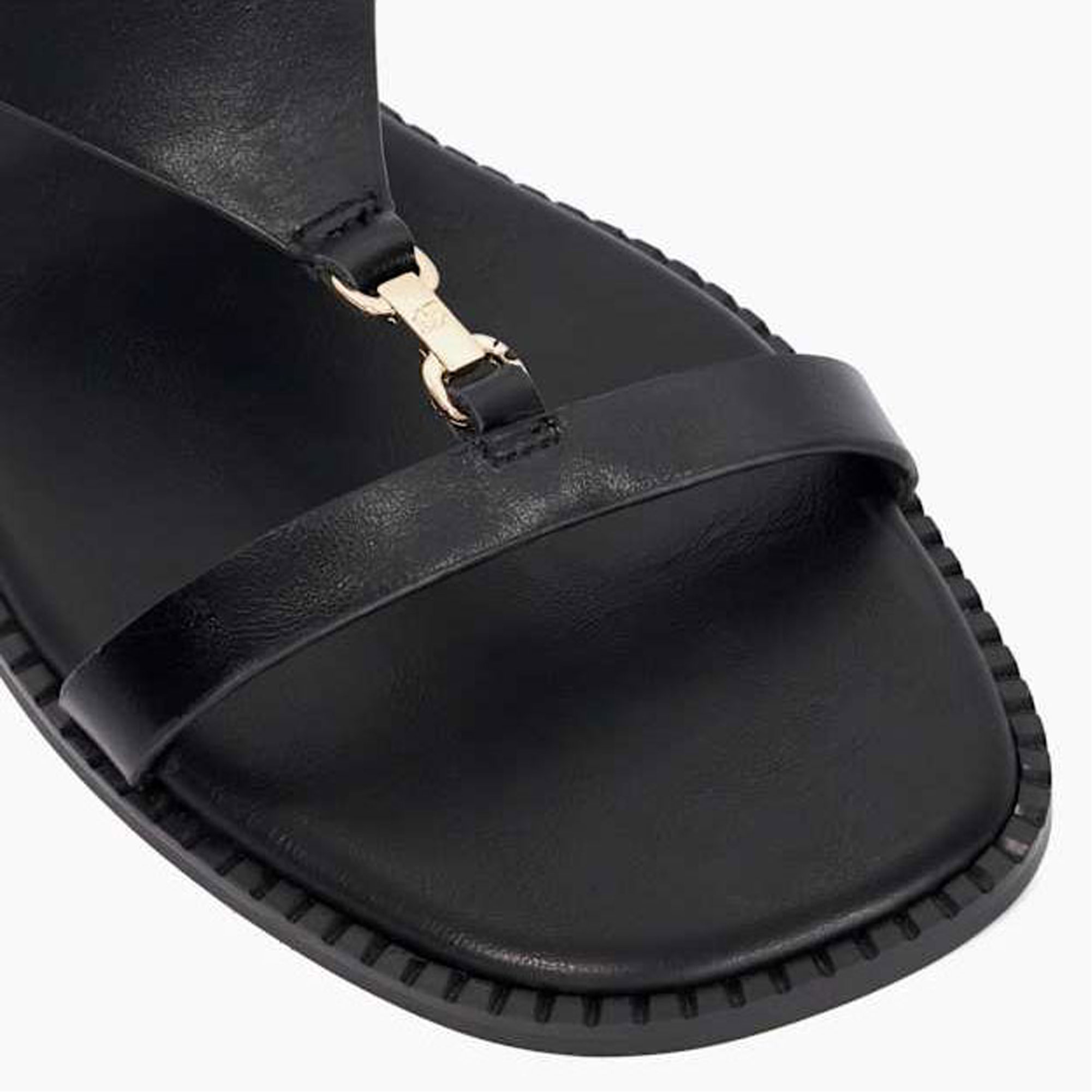 Laith Flat Leather T-Bar Sandals