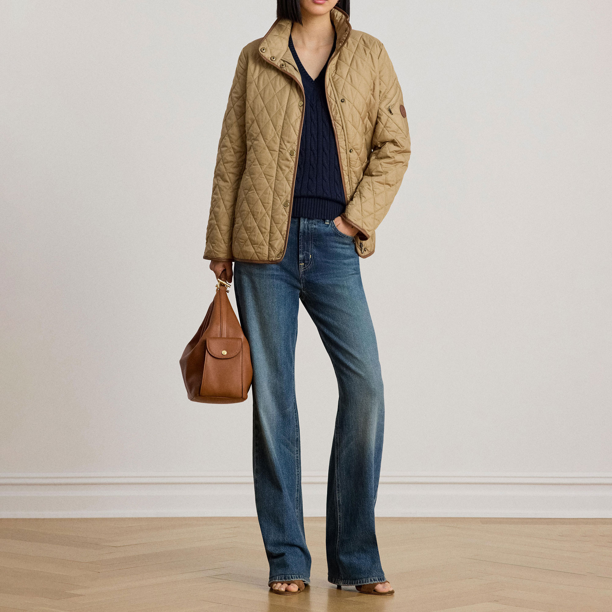 Diamond Quilted Trimmed Jacket